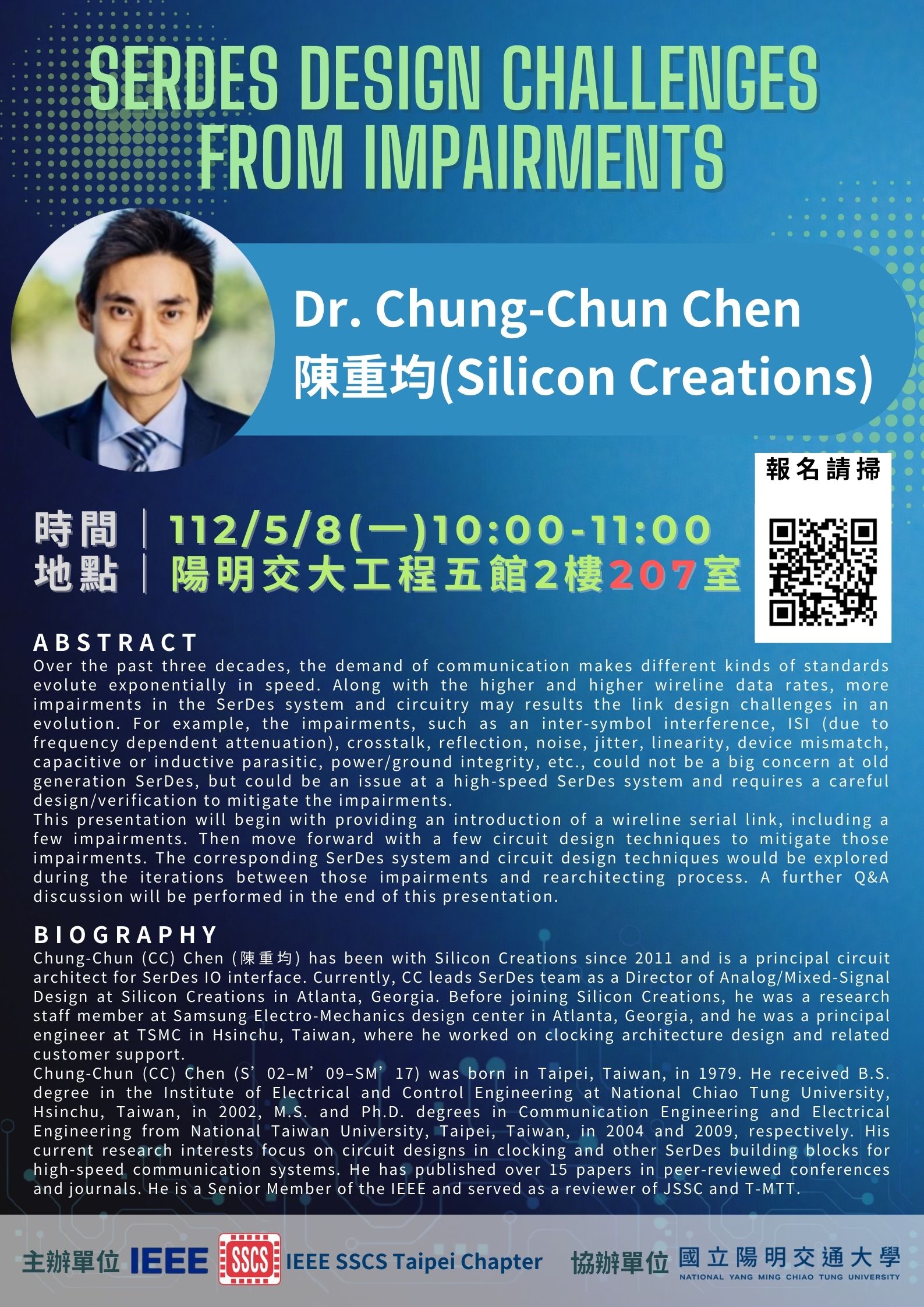 Dr. Chung-Chun Chen專題演講-SerDes Design Challenges from Impairments ...